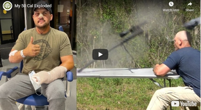 .50 Cal Exploding in Shooters Face - Sporting Shooter